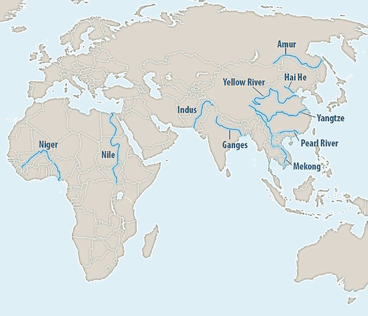 World Map Yangtze River
