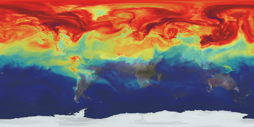 GLOBAL POLLUTION: A stunning look at how CO2 travels around the globe.