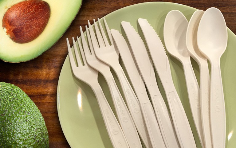 SUSTAINABILITY: Avocado-based cutlery.