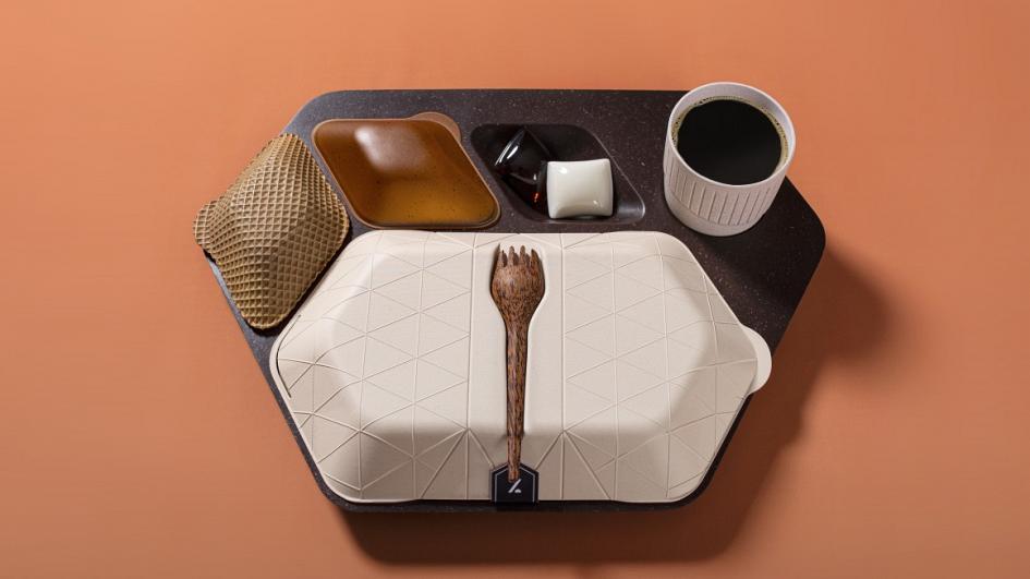 SUSTAINABILITY: Edible in-flight meal tray design.