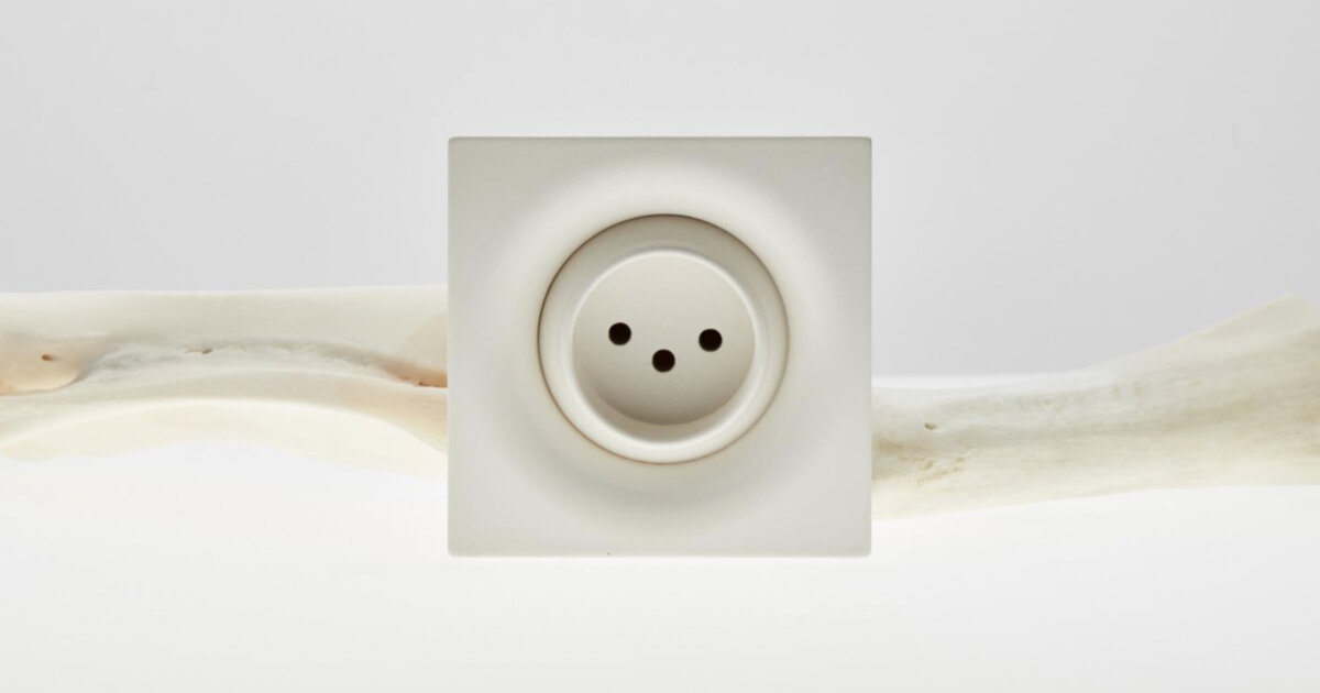RECYCLING: Sockets And Switches Made From Bones.